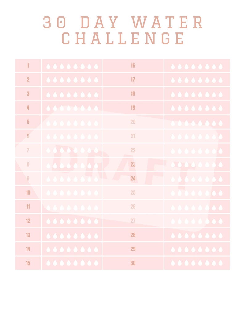 30 Day Water Challenge - Etsy