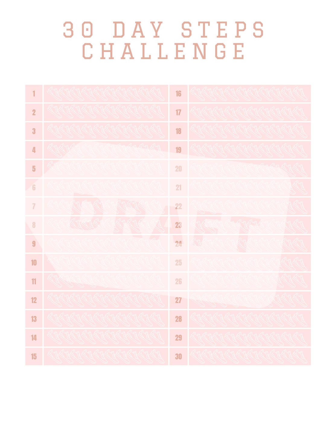 30 Day Steps Challenge - Step Tracker - Etsy