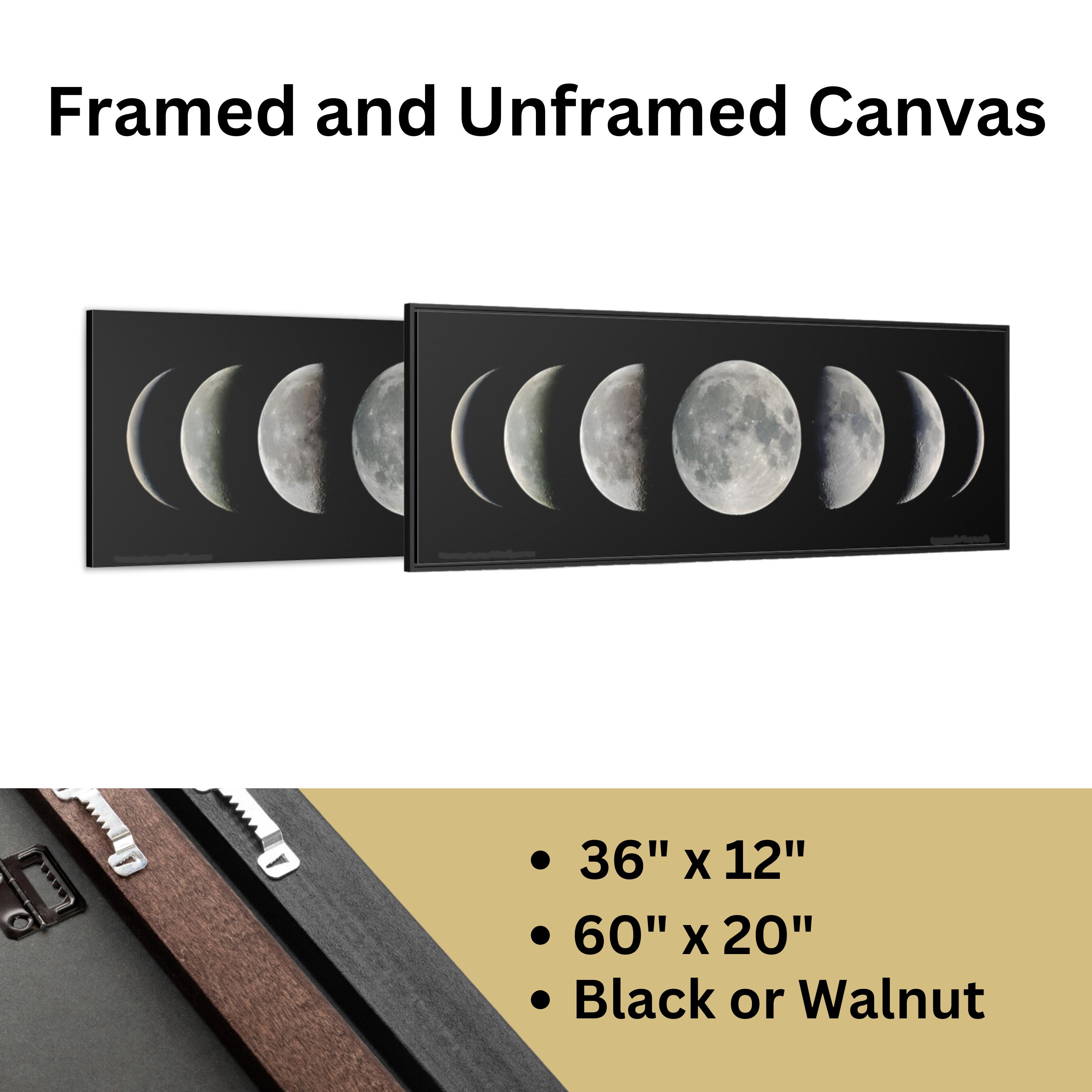 Lunar Phases Wall Art, Moon Cycle Print, Modern Astronomy Decor, Large ...