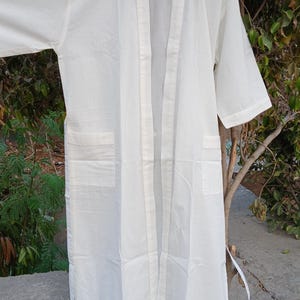 Solid Long White Kimono 100% Cotton Kimono Robes, Weeding Gift ...