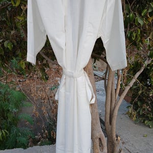 Solid Long White Kimono 100% Cotton Kimono Robes, Weeding Gift ...