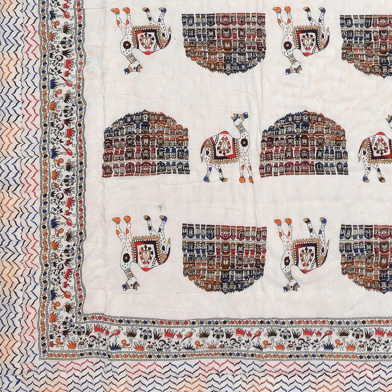 Hand Block Printed Pure Cotton Quilt Rajasthani Jaipuri Quilt With ...
