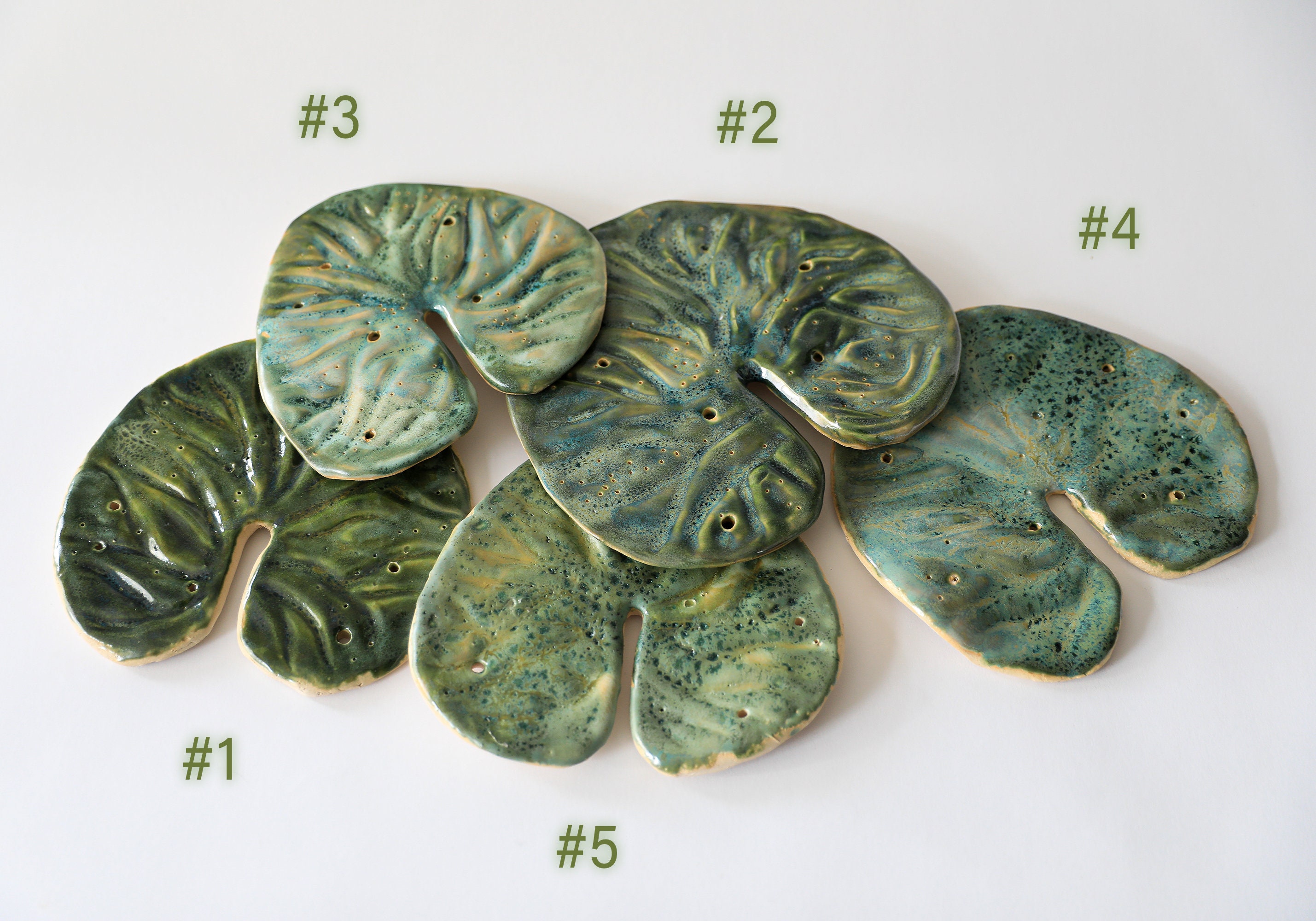 Lily Pad Ceramic Wall Art, Water Lily Botanical Decor, Beautiful ...