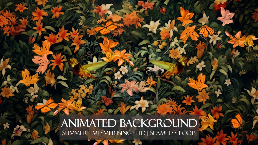 Cozy Home Office ANIMATED BACKGROUND | Floral Backdrop for Zoom, Google ...