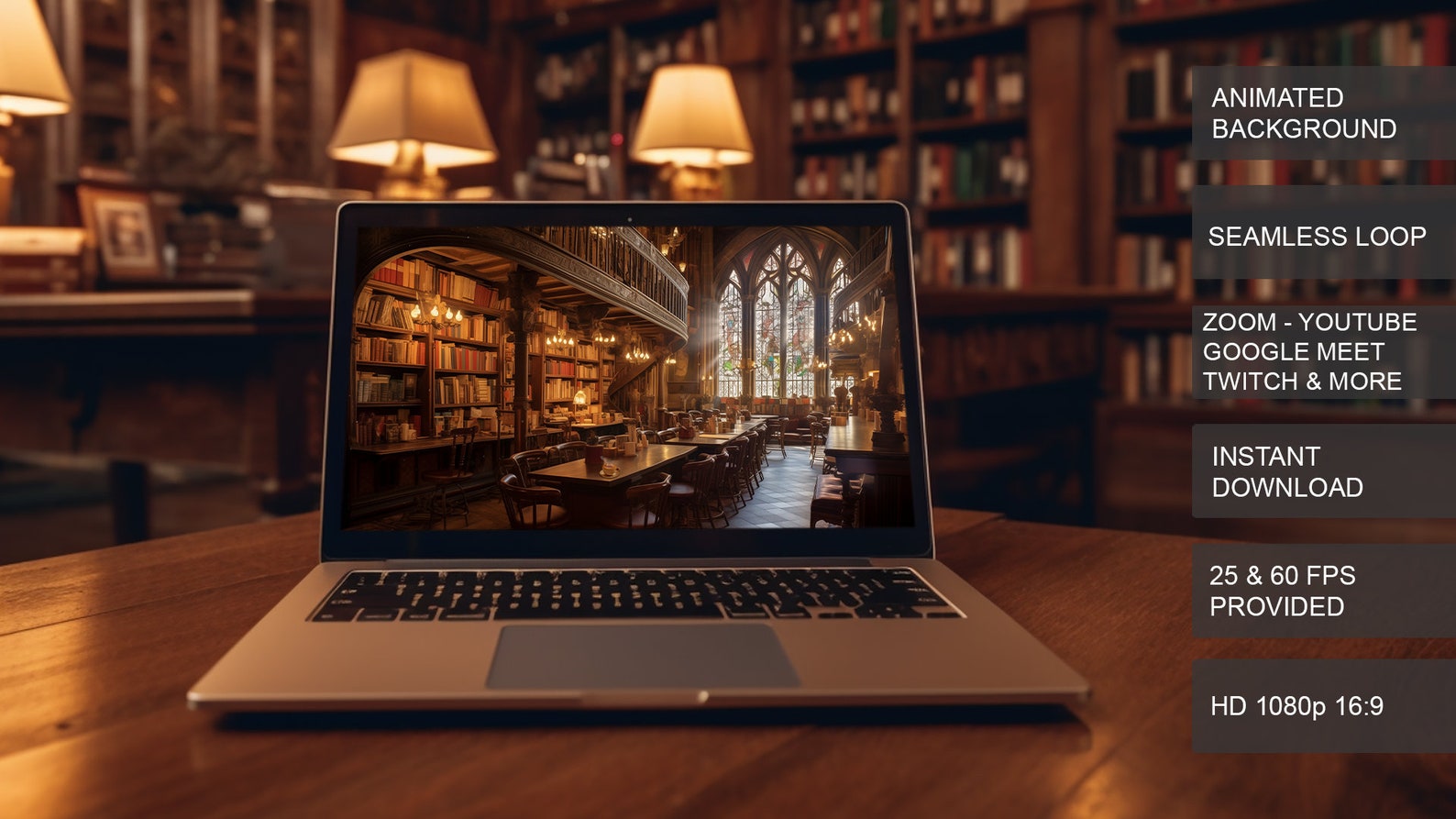 Book Club Bundle ANIMATED BACKGROUND | Literary Themed HD Virtual ...