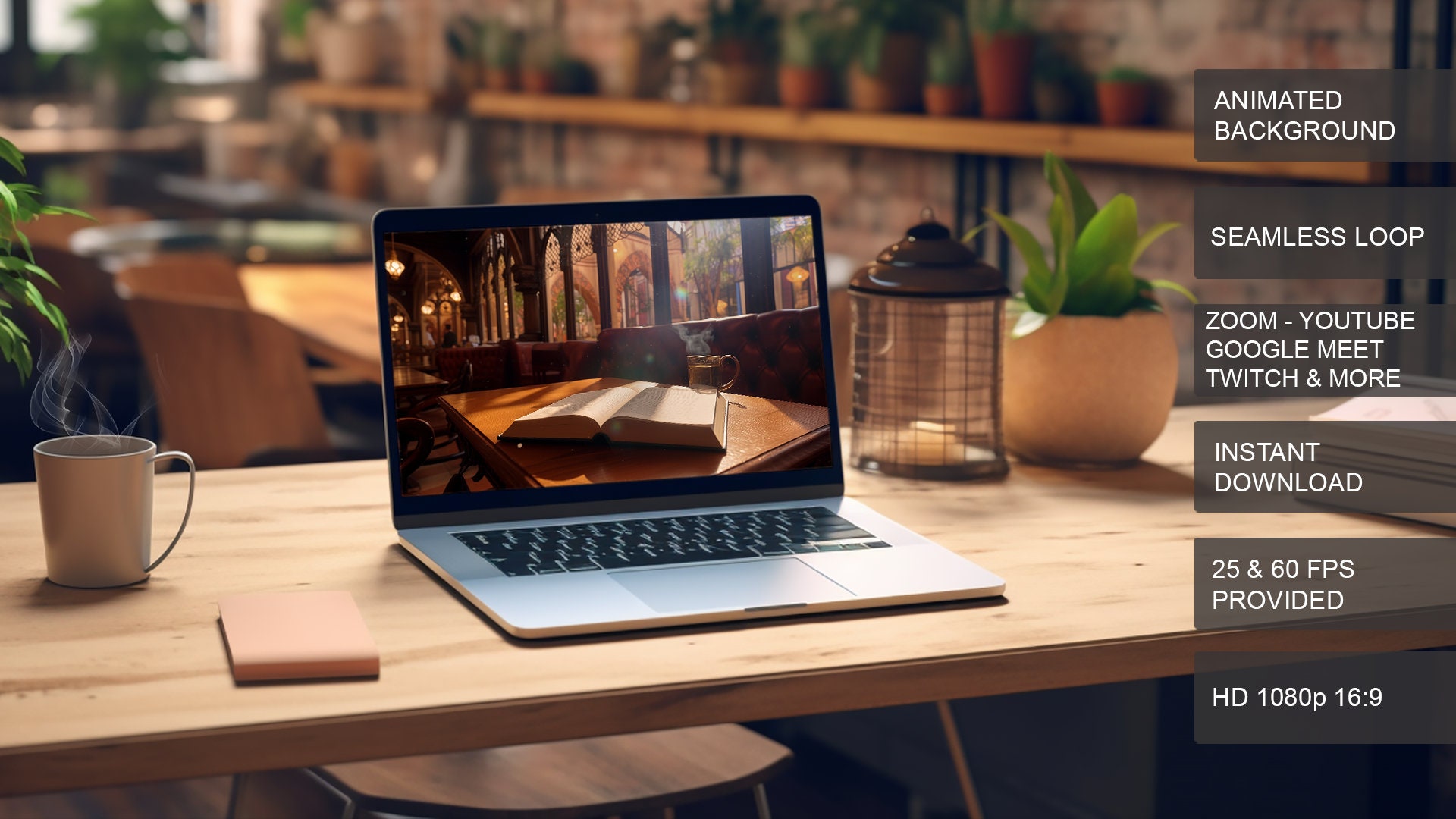 Coffee Shop Bundle ANIMATED BACKGROUND | Calm and Cozy HD Virtual ...