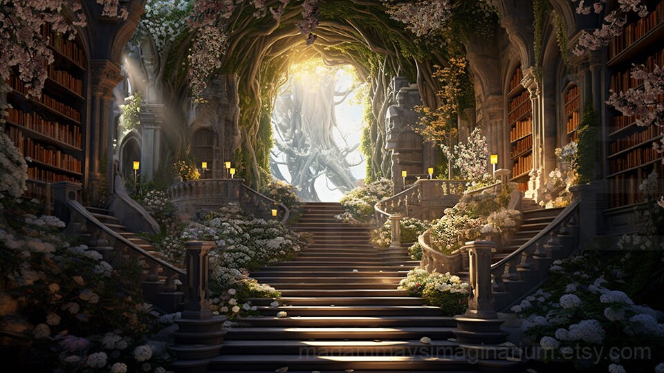 Fairytale Floral Library ANIMATED BACKGROUND | Ethereal Study Backdrop ...