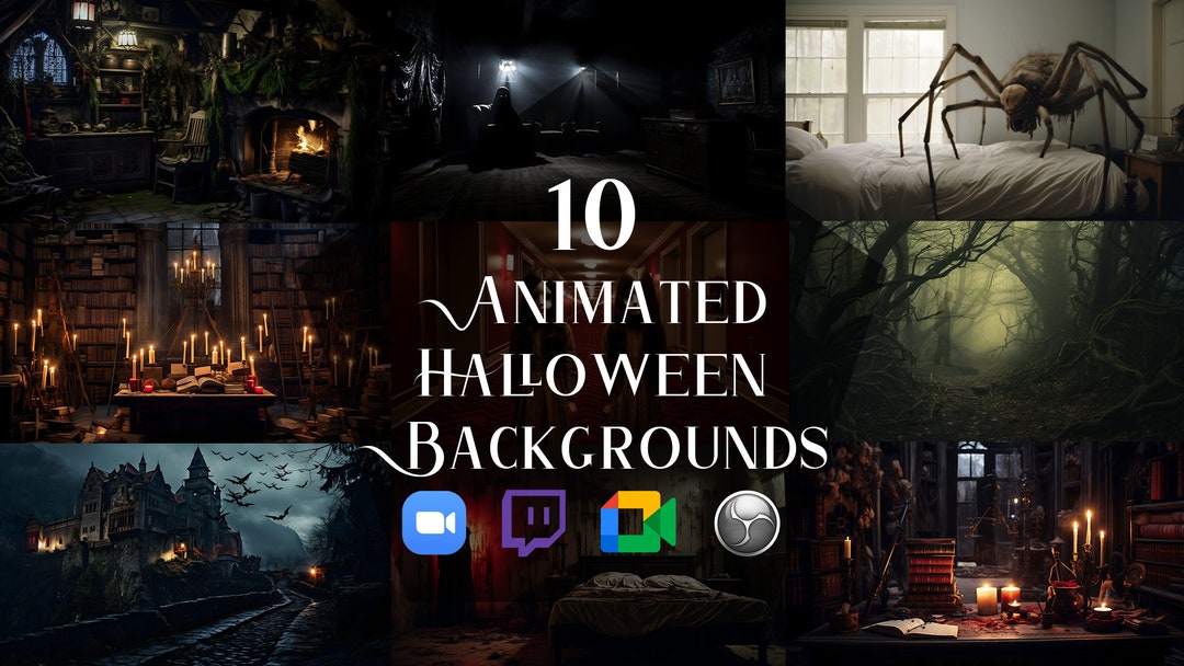 10 ANIMATED HALLOWEEN BACKGROUND Bundle Zoom Twitch - Etsy