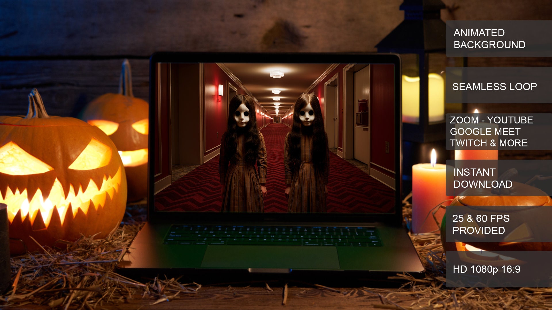 ANIMATED BACKGROUND Creepy Twins Zoom Twitch Vtuber Stream Overlay ...