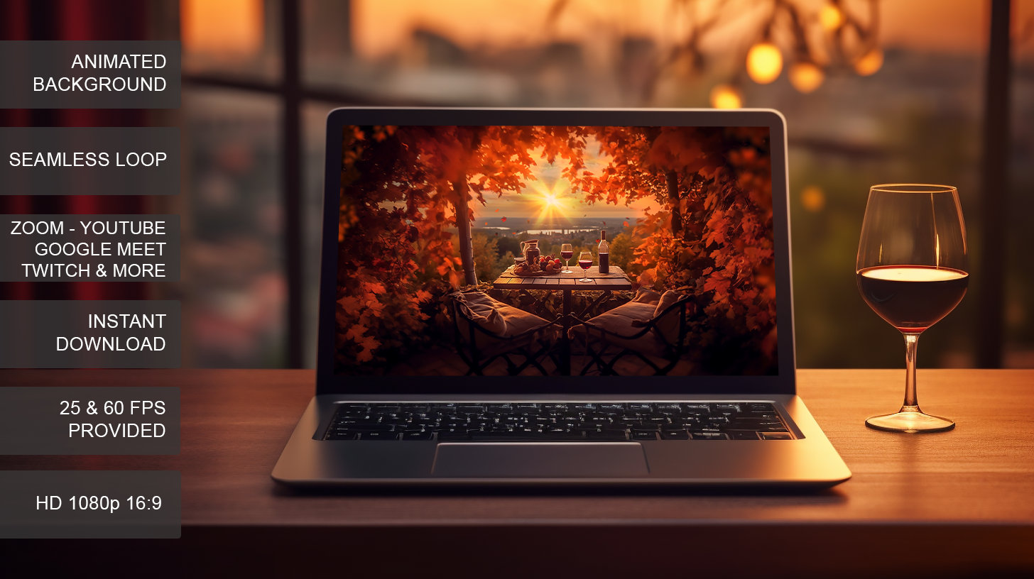 Cozy Sunset Ambience ANIMATED BACKGROUND | Romantic Backdrop for Zoom ...