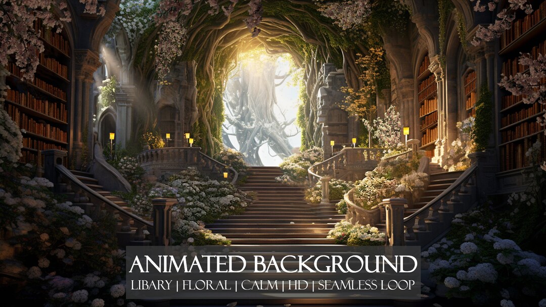 Fairytale Floral Library ANIMATED BACKGROUND | Ethereal Study Backdrop ...