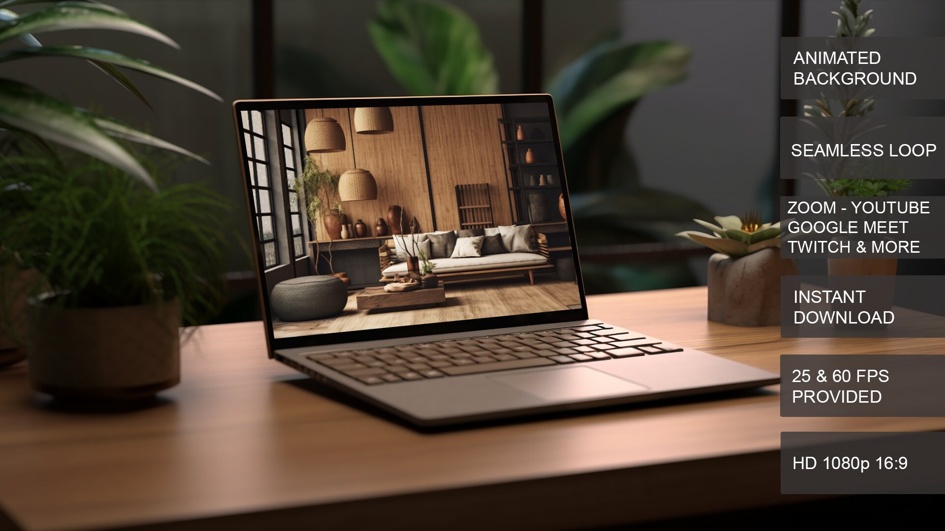 Office Bundle ANIMATED BACKGROUND HD, Seamless Loop Japandi Style ...