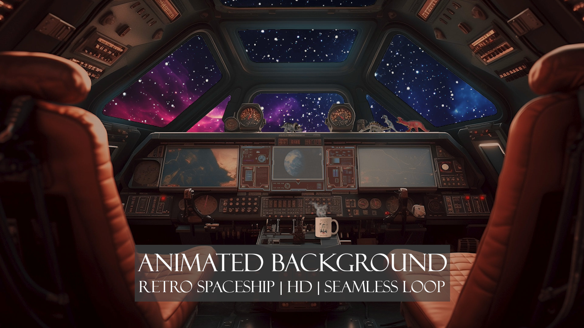 Retro Spaceship ANIMATED BACKGROUND | Cozy | Celestial | Galaxy | Stars ...