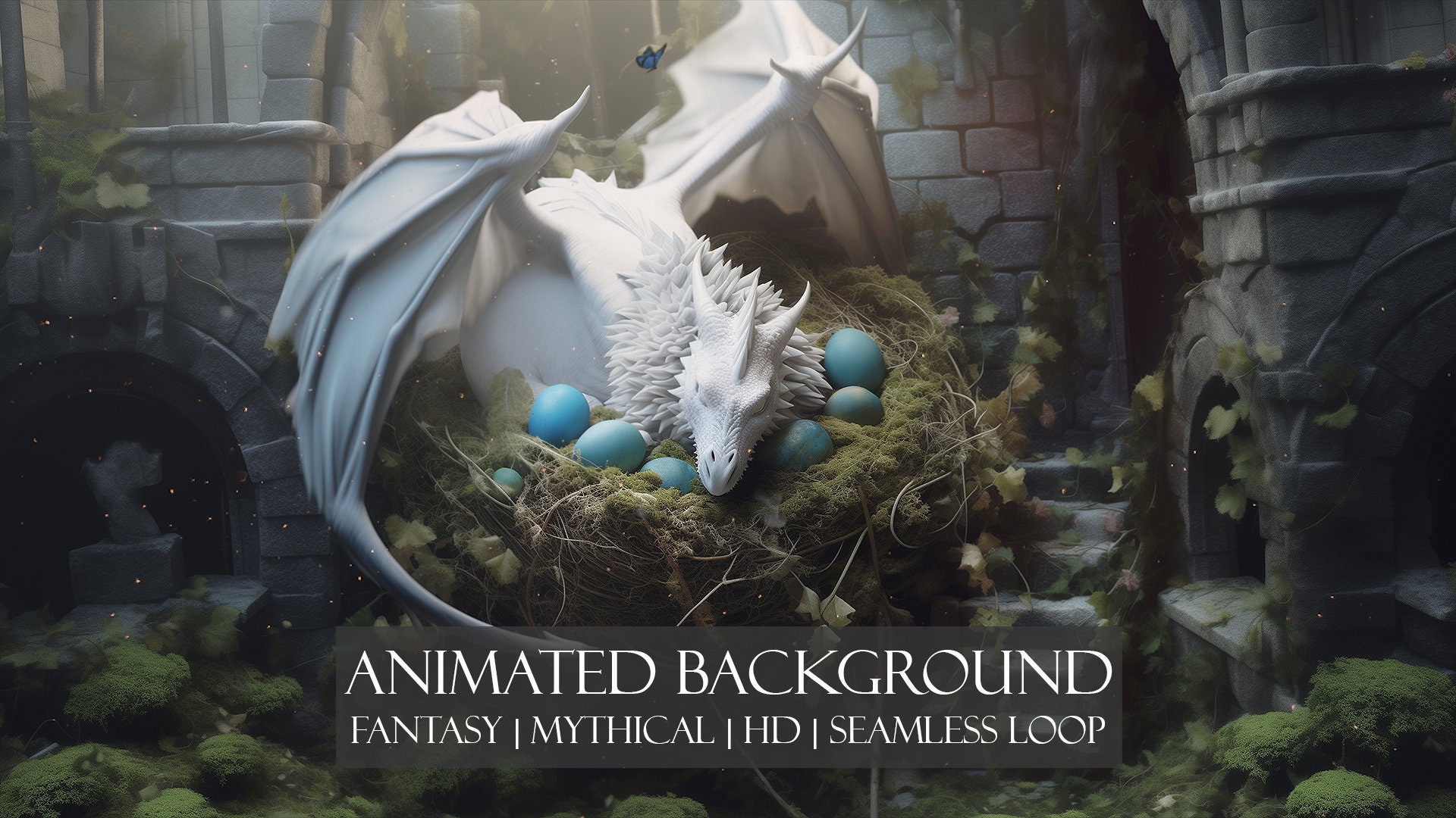 Whimsical Dragon & Egg ANIMATED BACKGROUND Fantasy Backdrop for Zoom ...