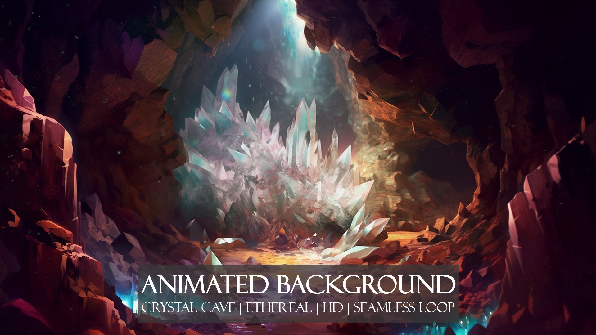 The Crystal Cavern ANIMATED BACKGROUND Transform Your Streams and Zoom ...