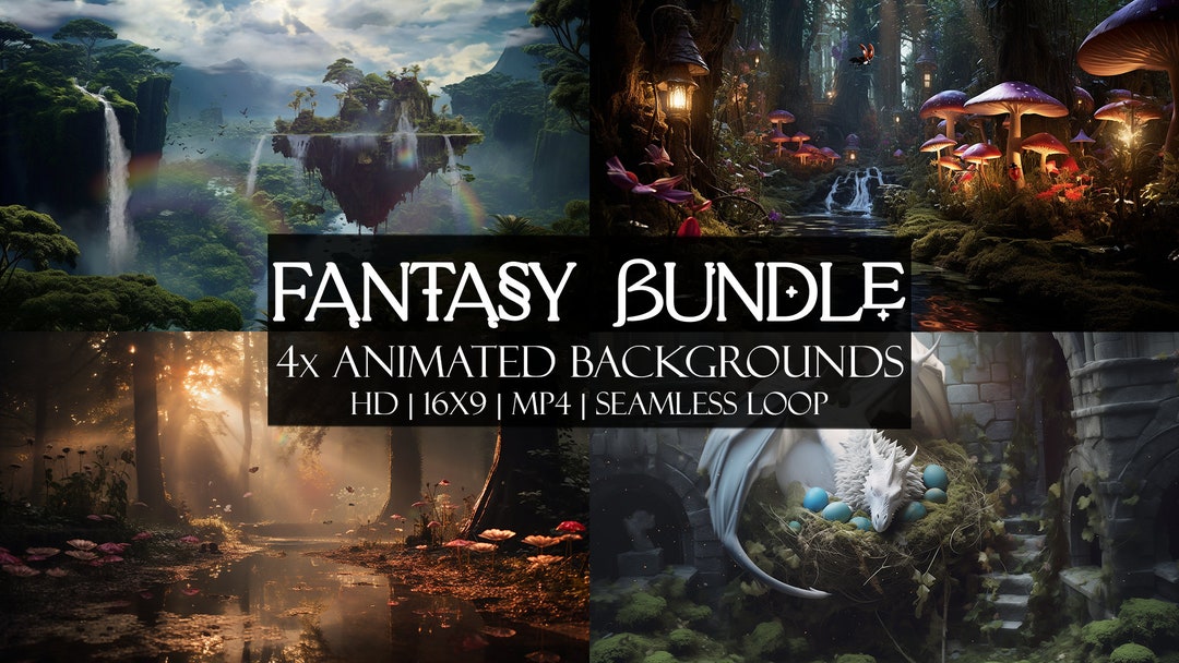 Fantasy Bundle ANIMATED BACKGROUND Virtual Backdrop Perfect for Stream ...