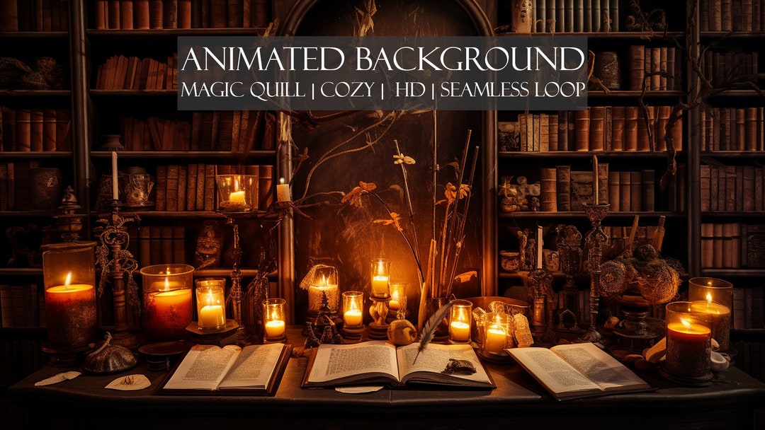 Self-writing Quill ANIMATED BACKGROUND | Magic Virtual Backdrop for ...