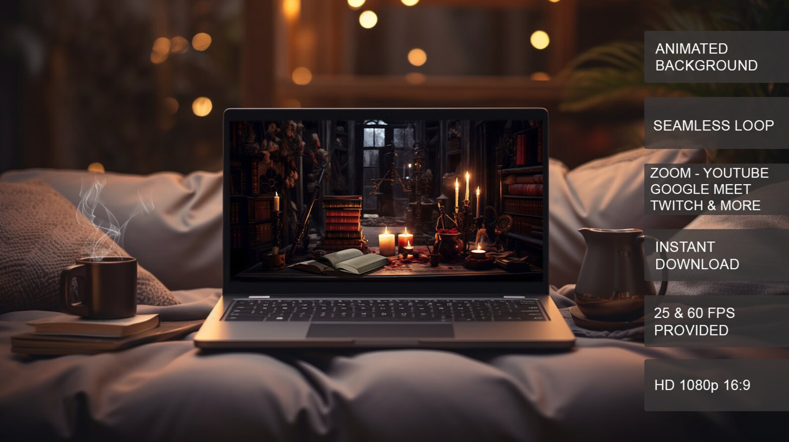 Horror Scary Stream Overlay, Spooky Animated Background, Twitch Overlay ...