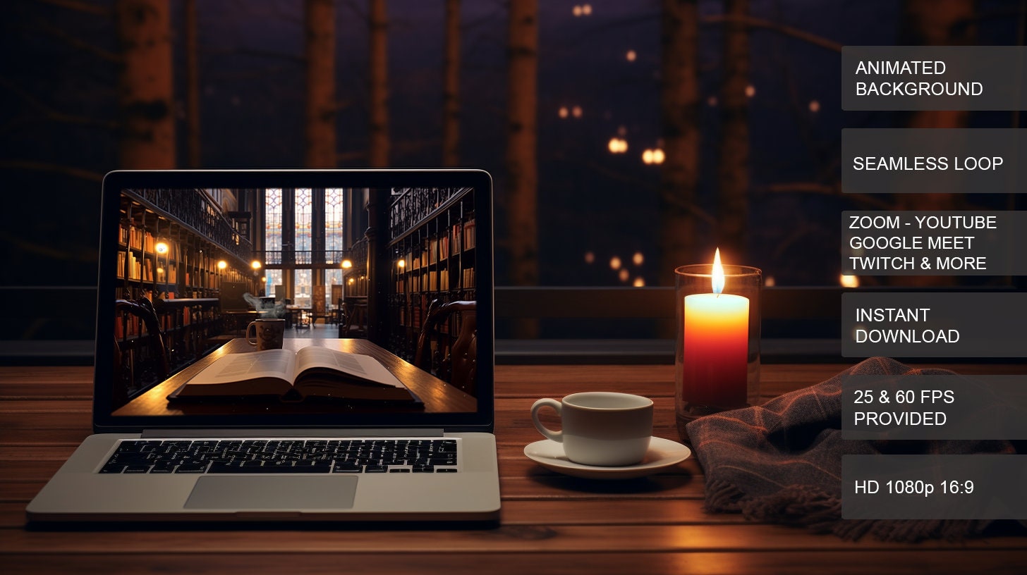 Book Club Bundle ANIMATED BACKGROUND | Literary Themed HD Virtual ...