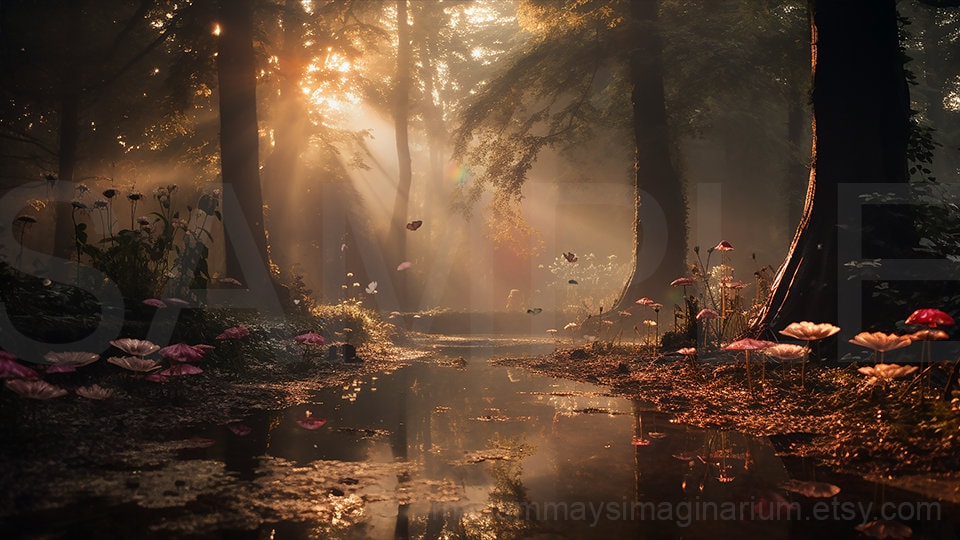 Enchanted Forest Bundle ANIMATED BACKGROUND Ethereal Fantasy HD Virtual Backdrops in Seamless ...