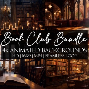 Book Club Bundle ANIMATED BACKGROUND | Literary Themed HD Virtual ...
