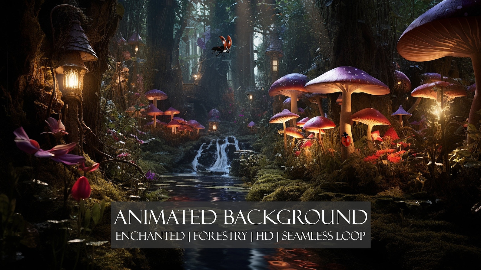 Enchanted Forest ANIMATED BACKGROUND | Backdrop for Zoom, Twitch ...