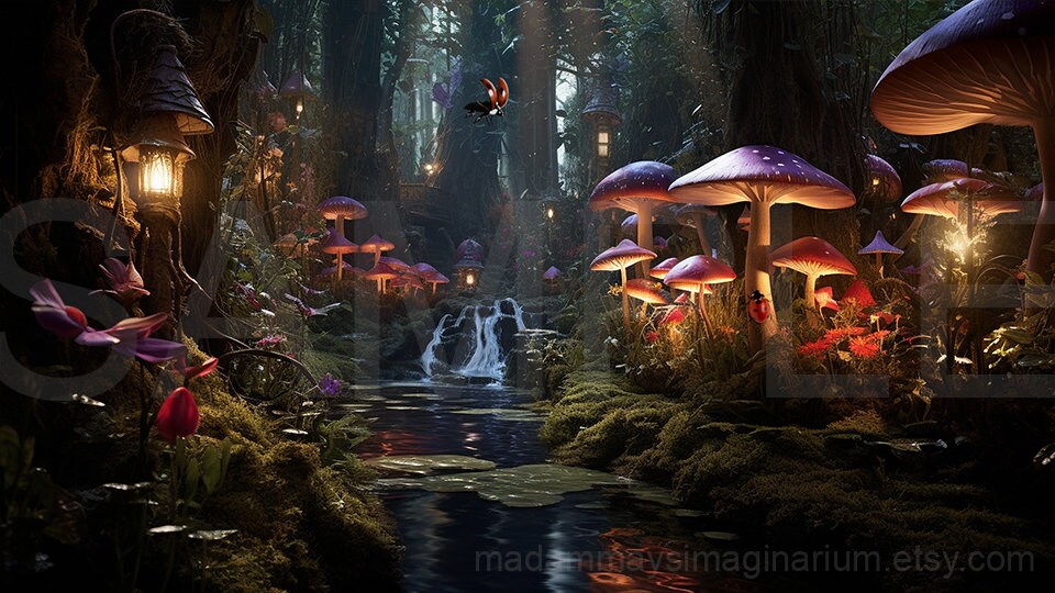 Enchanted Forest Bundle ANIMATED BACKGROUND Ethereal Fantasy HD Virtual Backdrops in Seamless ...