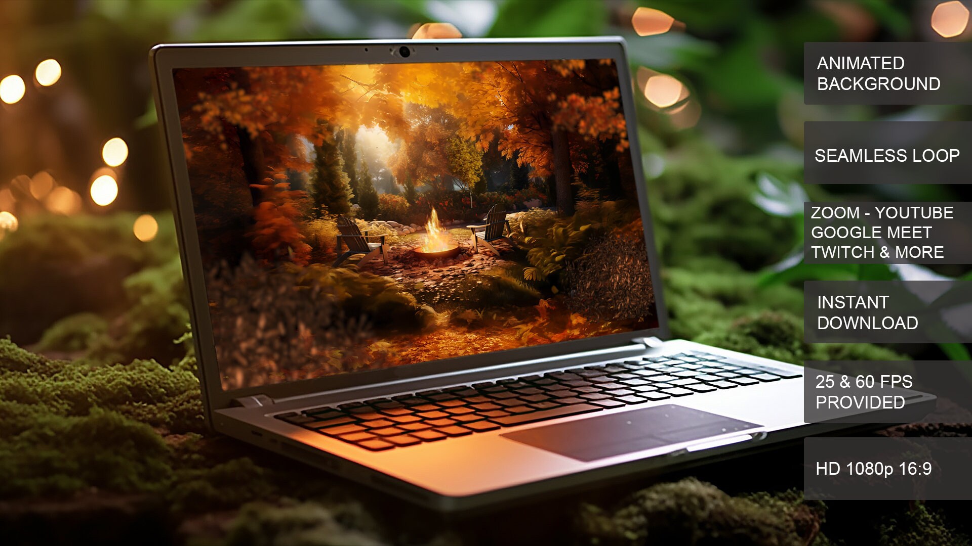 Cozy Autumn Sunset ANIMATED BACKGROUND | Whimsical Backdrop for Zoom ...