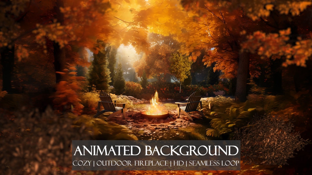 Cozy Autumn Sunset ANIMATED BACKGROUND | Whimsical Backdrop for Zoom ...