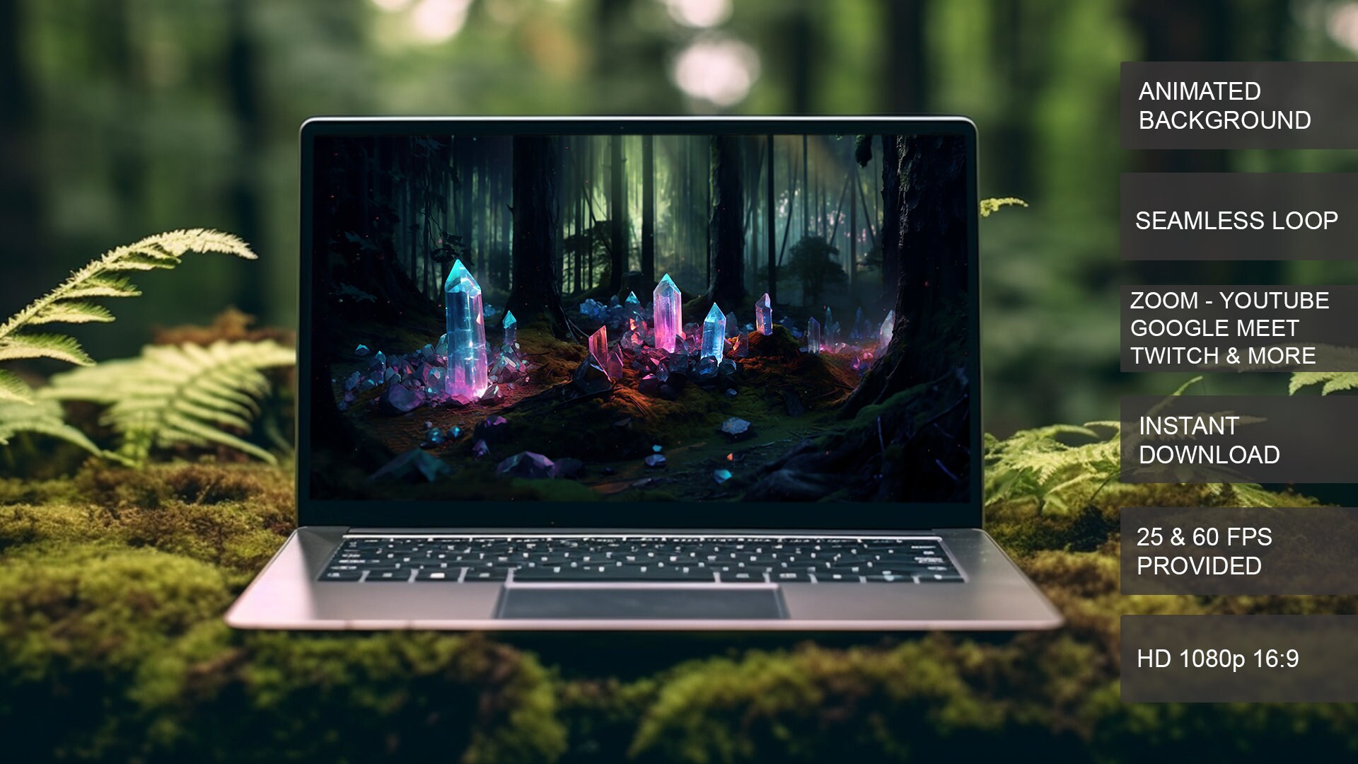 Unique Home Office ANIMATED BACKGROUND Enchanted Forest Zoom Backdrop ...