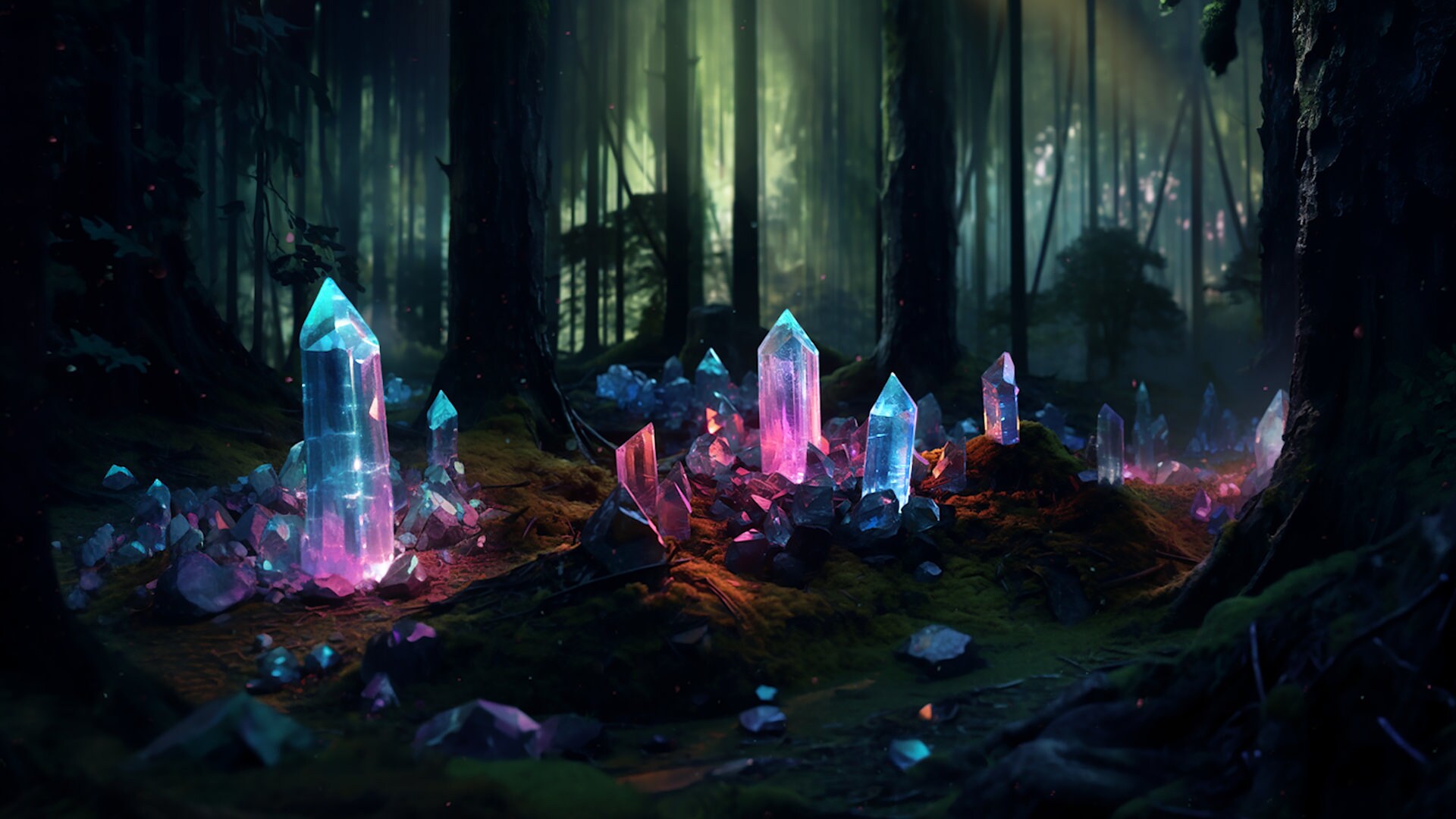 Enchanted Forest Bundle ANIMATED BACKGROUND Ethereal Fantasy HD Virtual Backdrops in Seamless ...