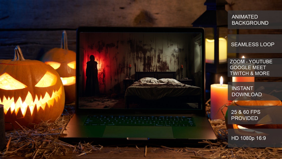 ANIMATED BACKGROUND Demon in the Bedroom | Zoom | Twitch | Vtuber ...