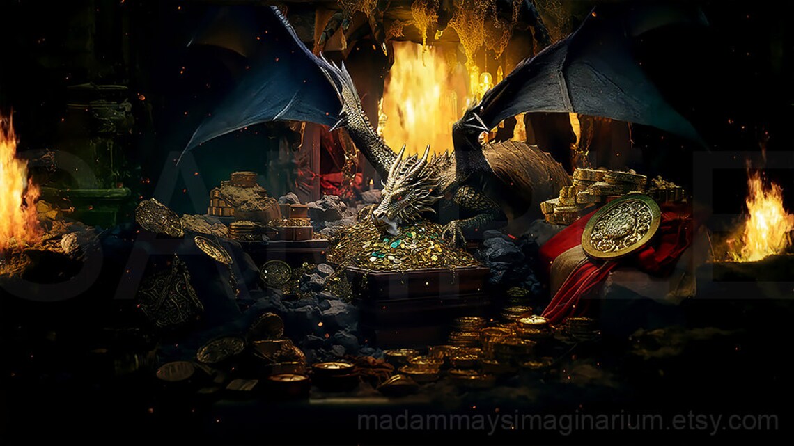 The Dragon's Treasure ANIMATED BACKGROUND Fantasy Dungeon Backdrop ...