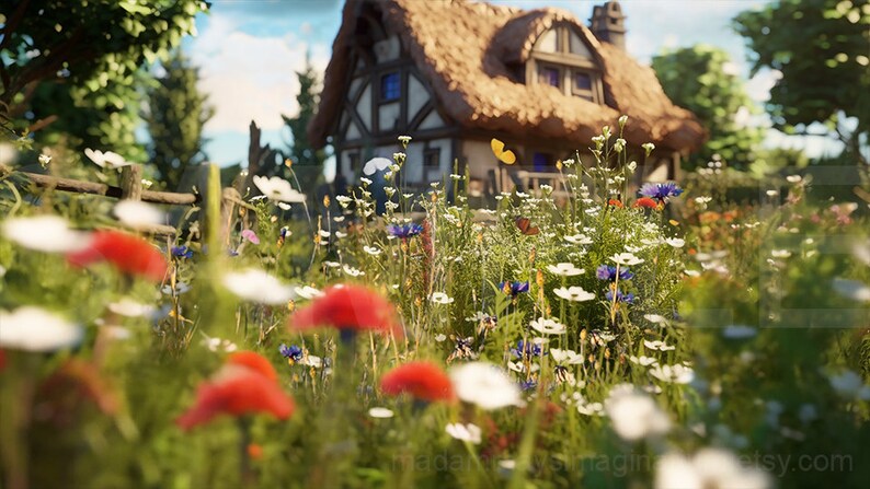 Grandma's Wildflower Garden ANIMATED BACKGROUND A Dreamy Cottagecore ...