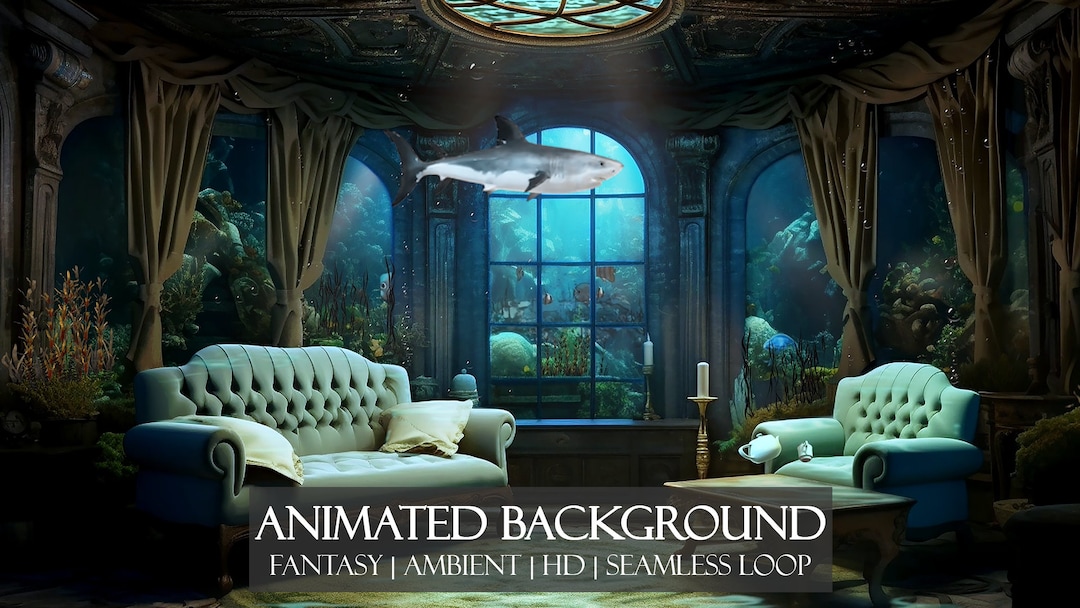 Enchanted Waters ANIMATED BACKGROUND Cozy Underwater Overlay for Zoom ...