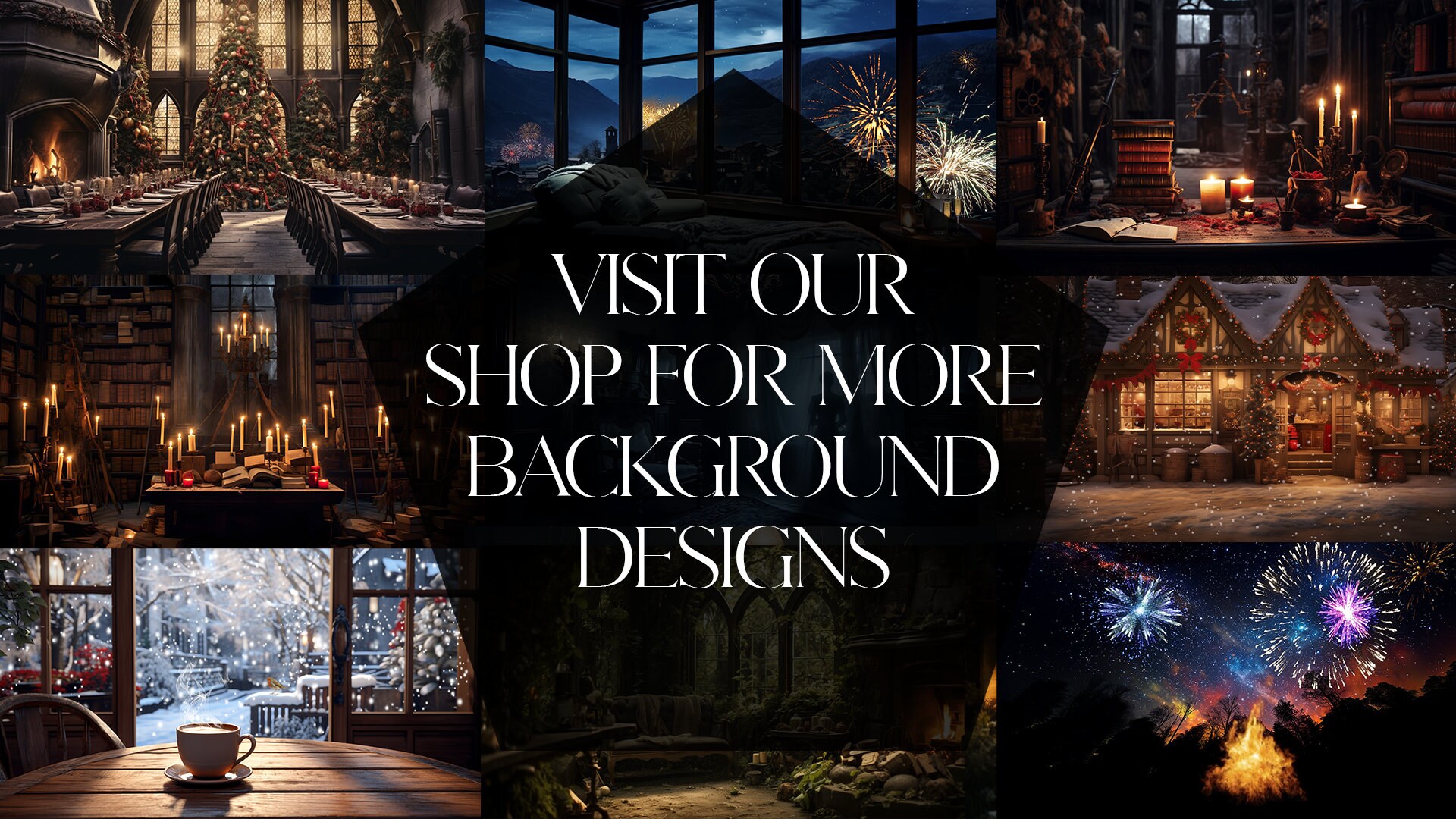 The Night Before Christmas ANIMATED BACKGROUND | Santa and His Sleigh ...