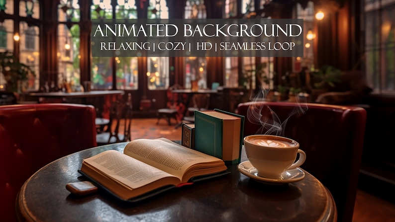 Quiet Coffee Shop ANIMATED BACKGROUND | Cozy Backdrop for Relaxing ...