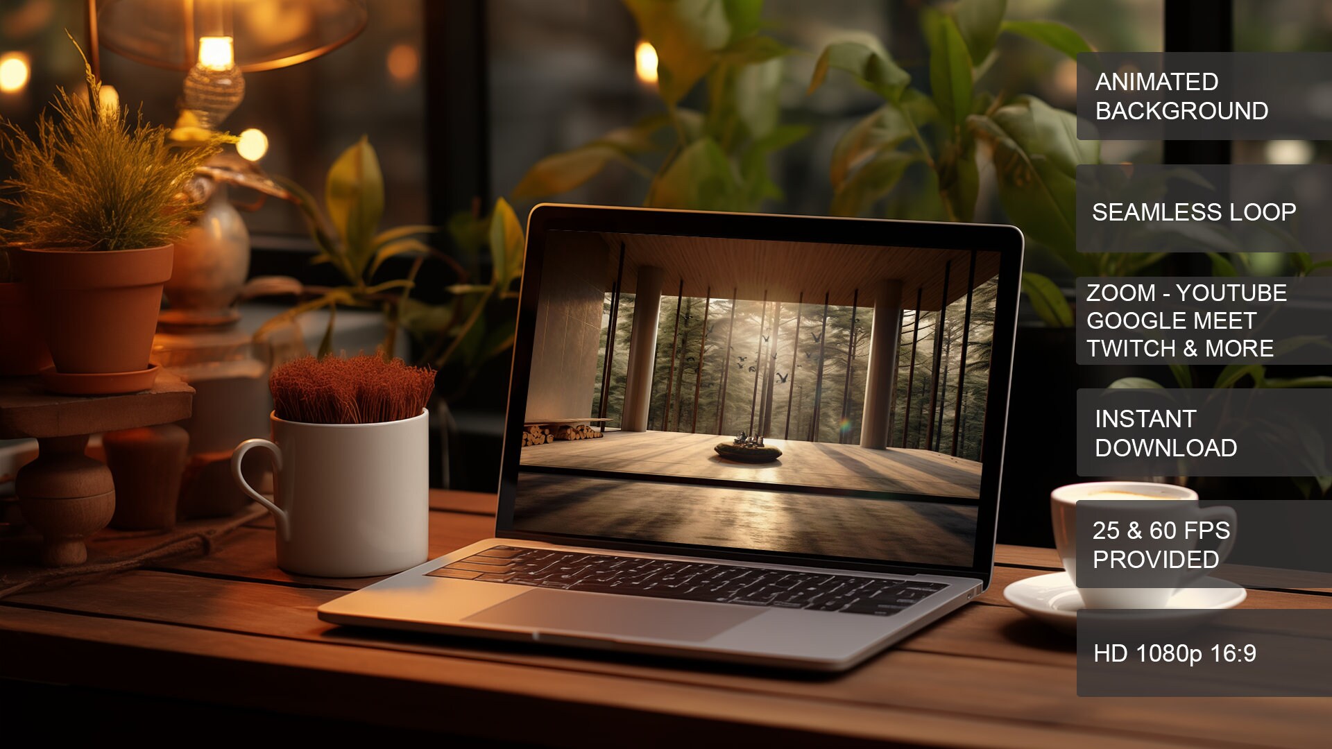 Office Bundle ANIMATED BACKGROUND HD, Seamless Loop Japandi Style ...