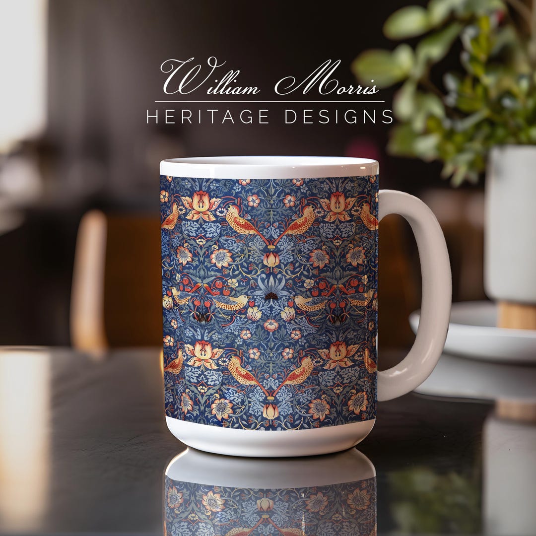 William Morris Mug | Strawberry Thief Est. 1883 | Morris and Co ...