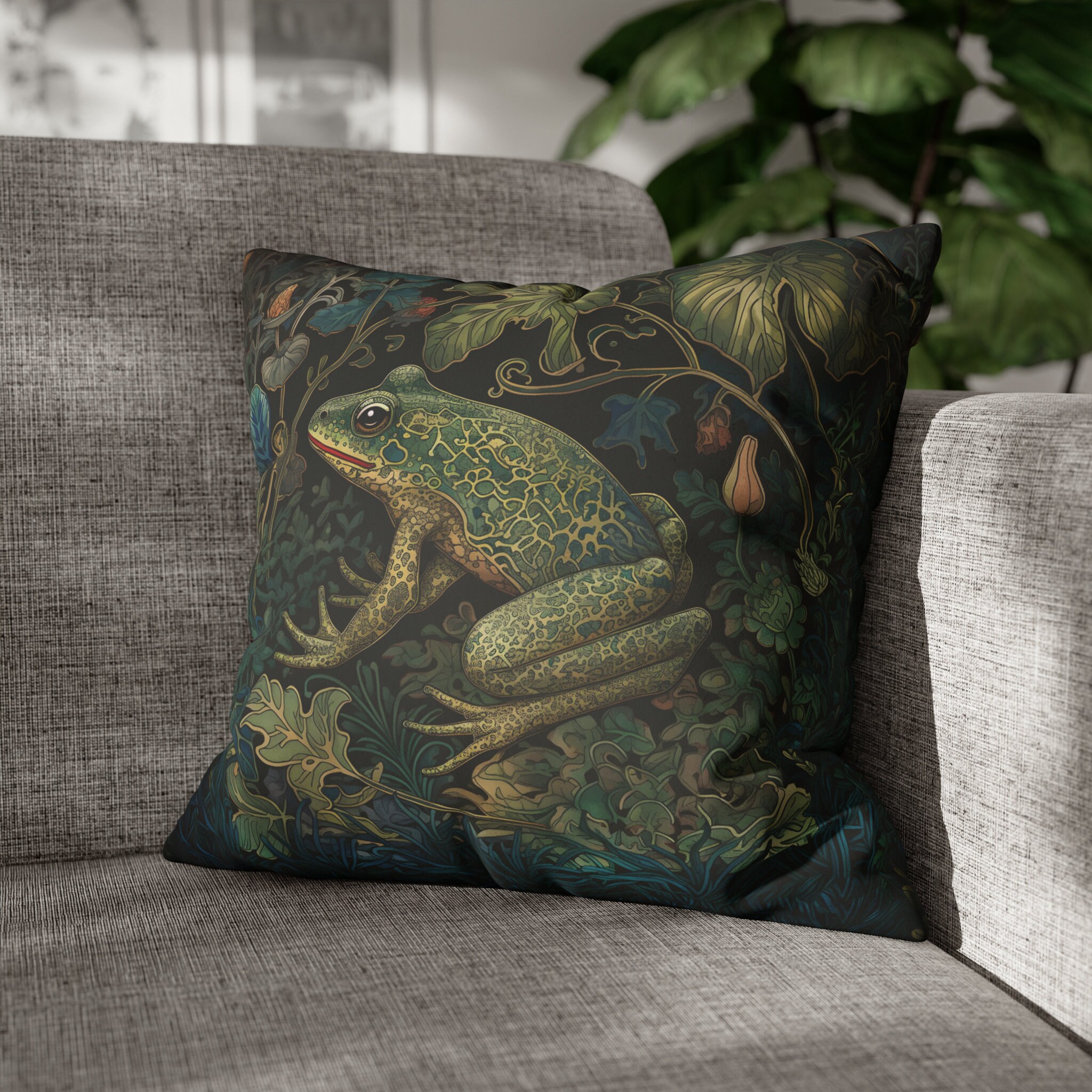 William Morris Pillow Frog in the Forest High End Pillow Forestcore ...