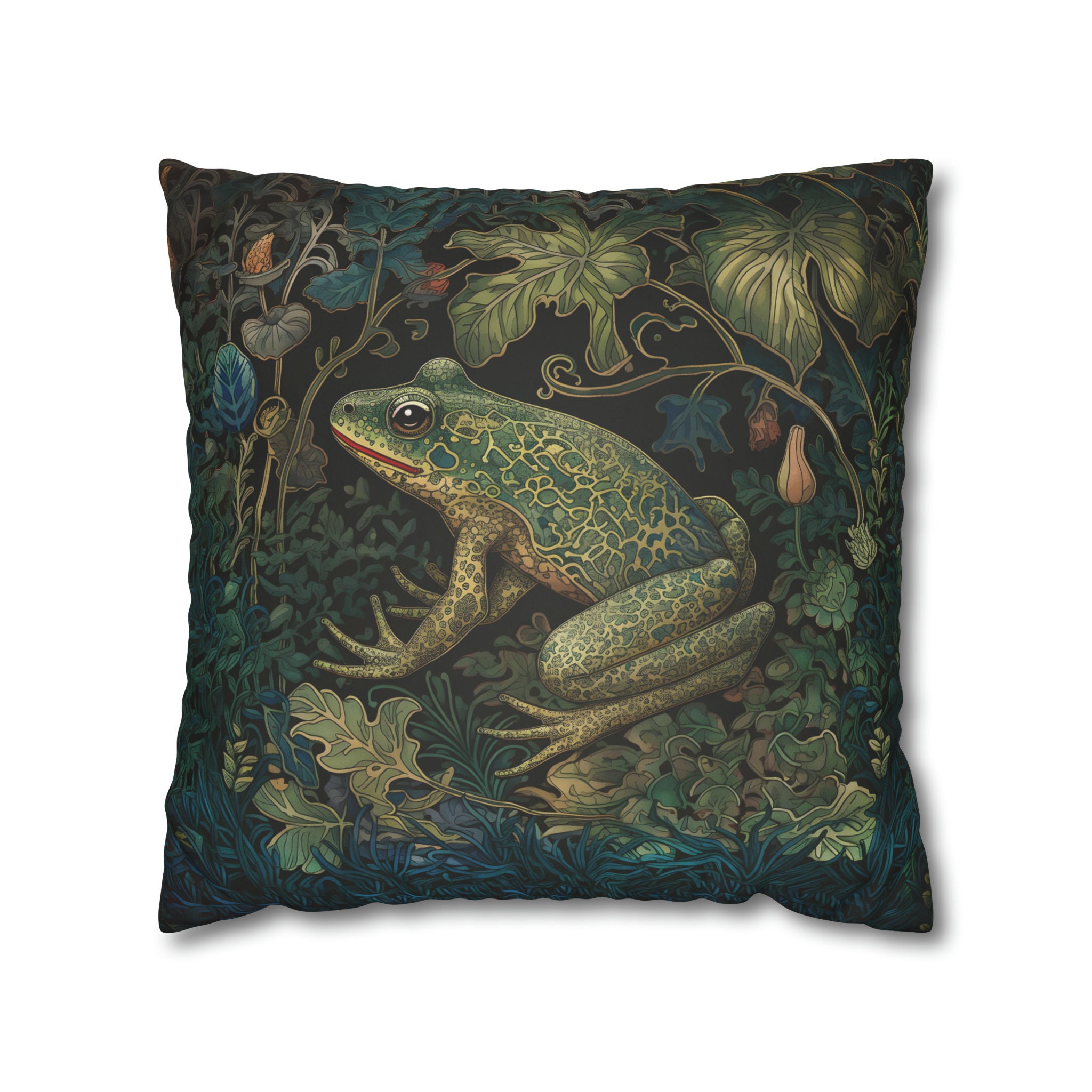 William Morris Pillow Frog in the Forest High End Pillow Forestcore ...