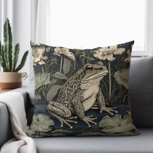 William Morris Pillow Cover | Frog in the Forest | High End Pillow ...