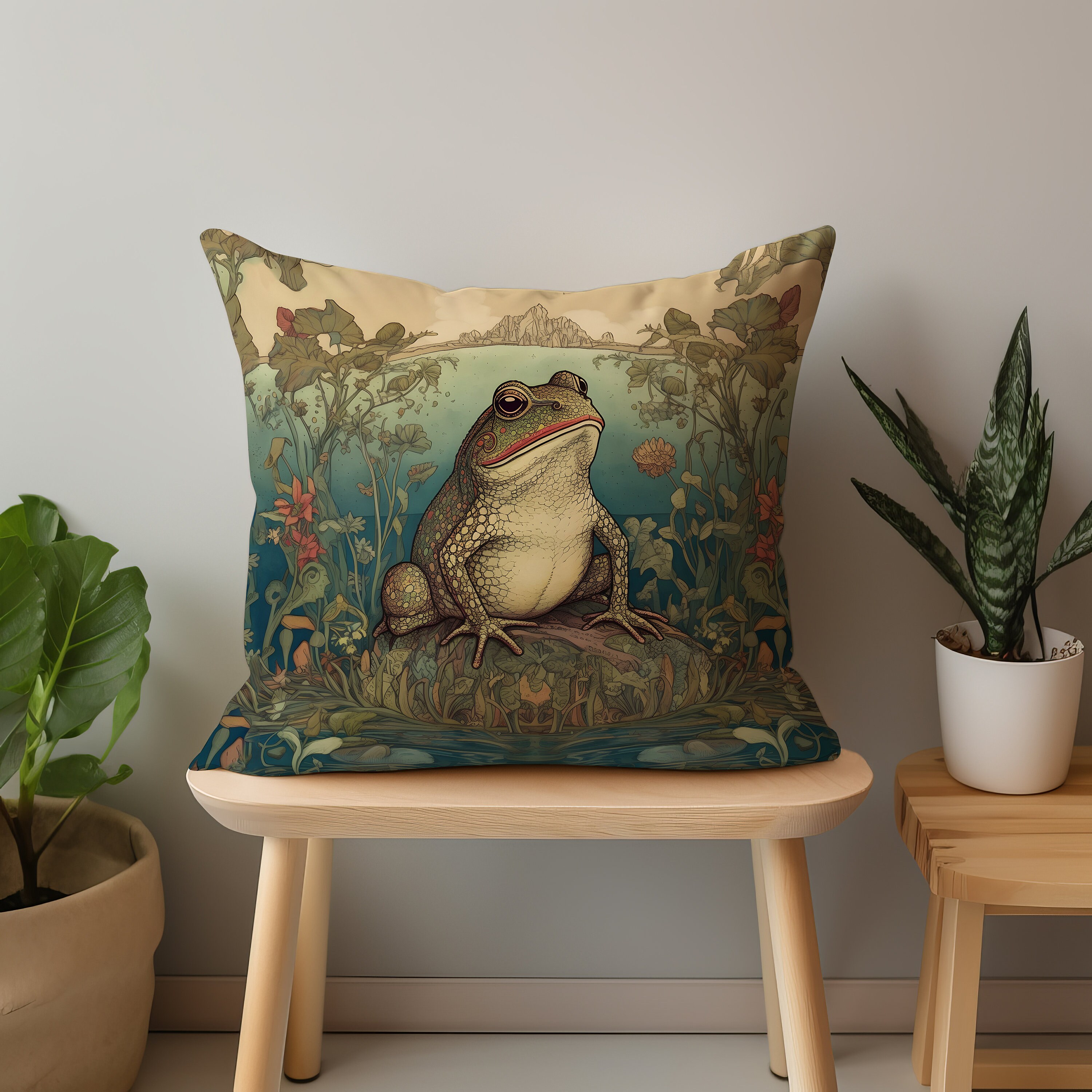 William Morris Pillow | Ms Lily | Frog in the Forest | High End Pillow ...