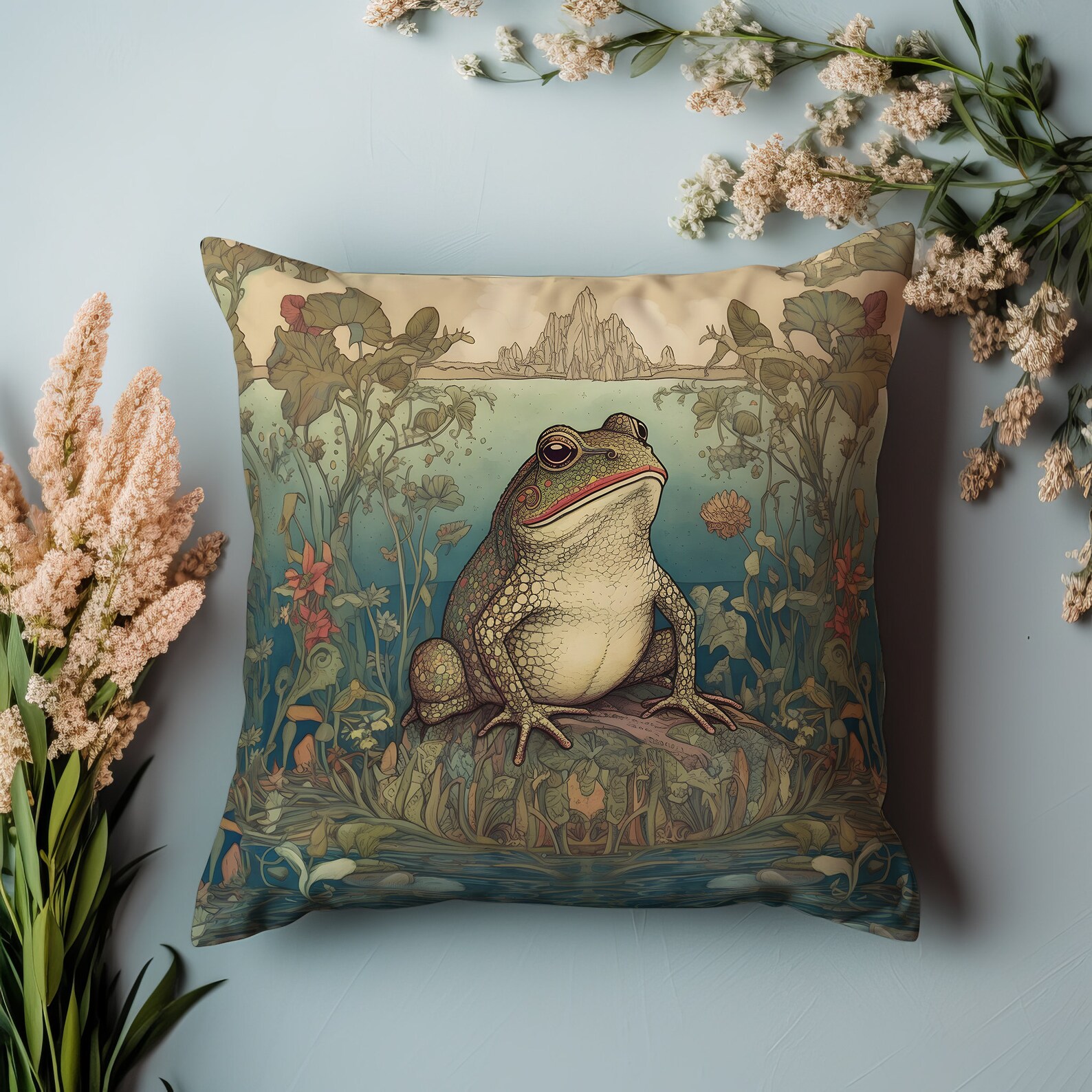 William Morris Pillow | Ms Lily | Frog in the Forest | High End Pillow ...