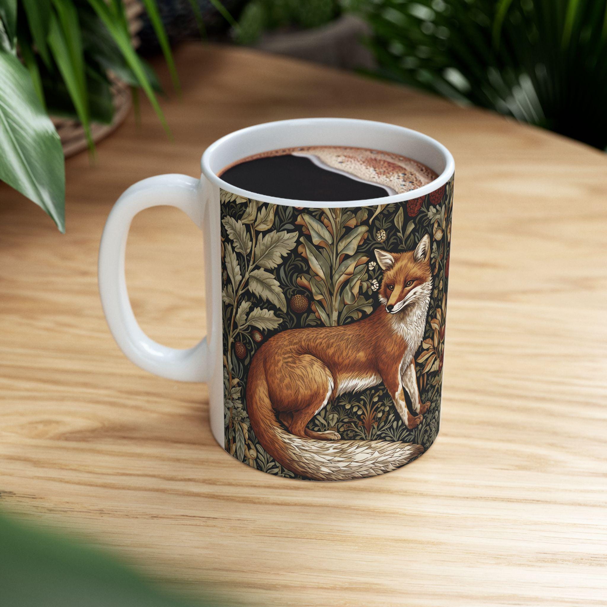 William Morris Mug | Fox in the Forest | High Quality Print | Fox Cup ...