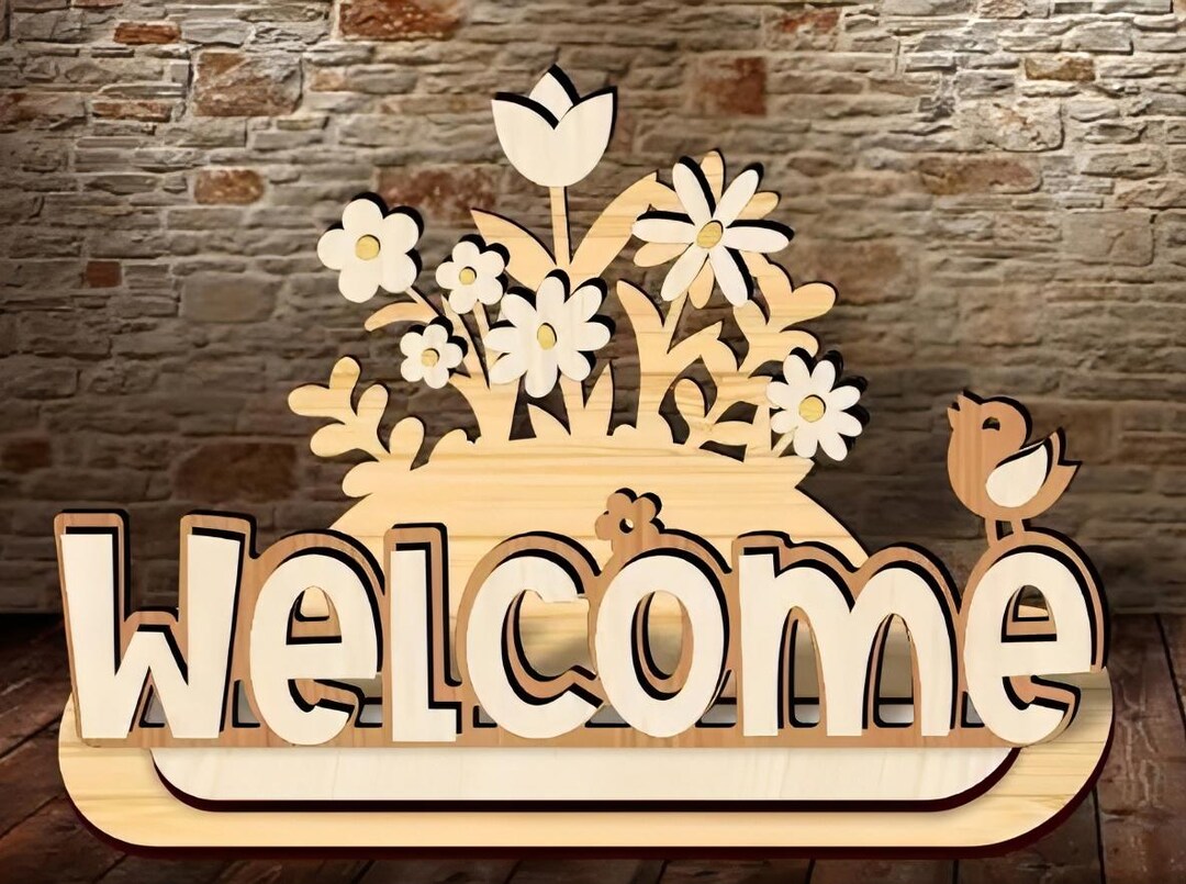 Laser Cut File DXF SVG CNC Welcom Sign Cnc Welcom Svg 3D Decor Cnc ...
