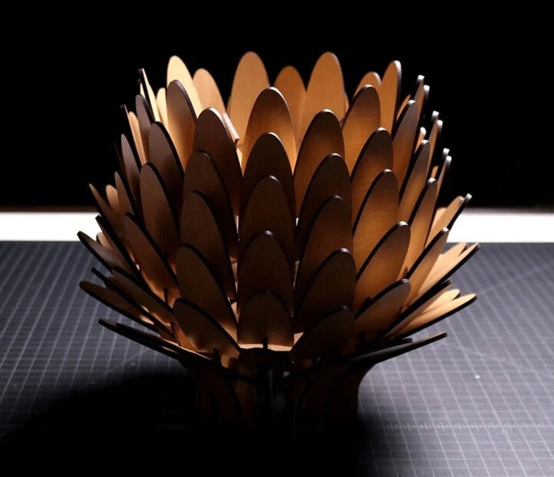 Laser Cut Files Lamp Cnc Night Light Svg Flower Lamp Cnc Candlestick ...