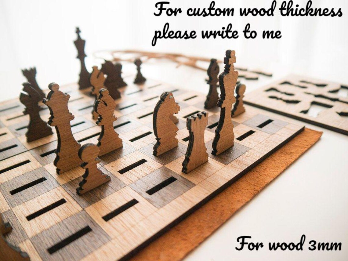 Laser Cut File Chess Cnc Chess Svg Board Games Cnc Gift Cnc Wooden DXF ...