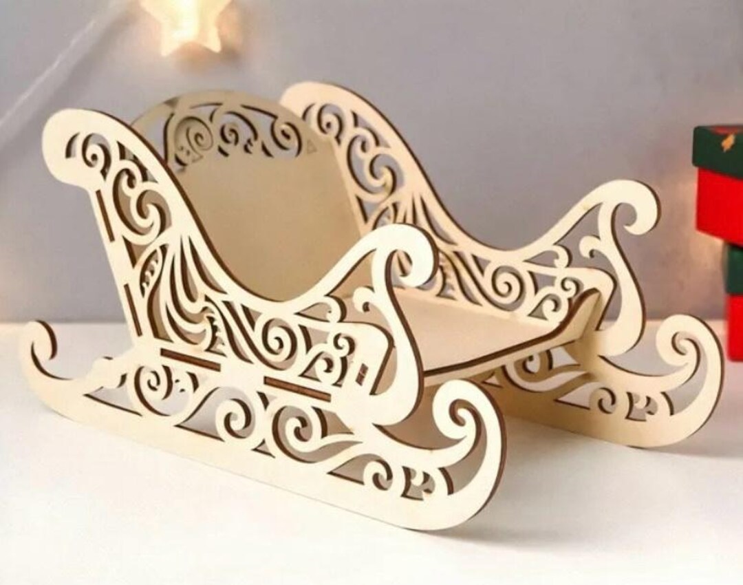 Laser Cut File DXF SVG CNC Christmas Cnc Christmas Sleigh Svg 3D ...