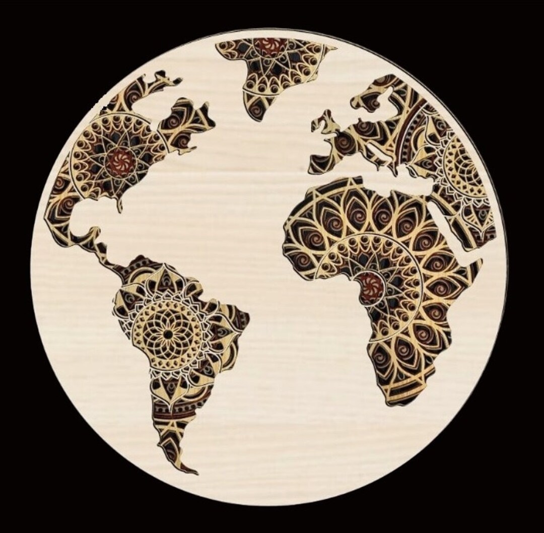 Laser Cut Files DXF SVG CNC Pdf Map Panel Cnc Mandala Svg Wall Panel ...